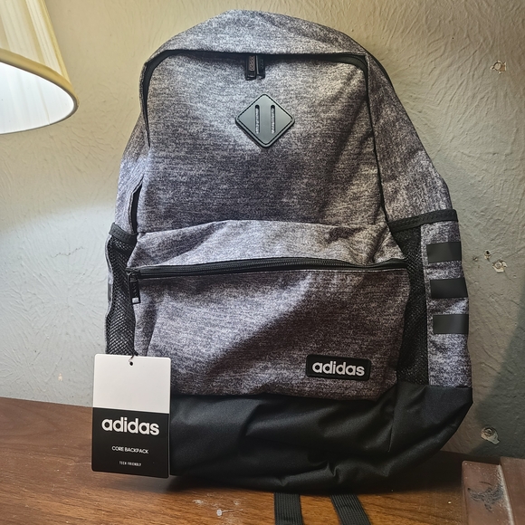 adidas | Bags | Adidas Core Backpack Classic 3 Stripe Tech Friendly ...